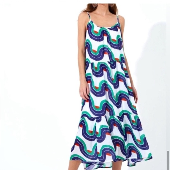 Oliphant | Dresses | Oliphant Nouveau Retro Print Midi Dress | Poshmark